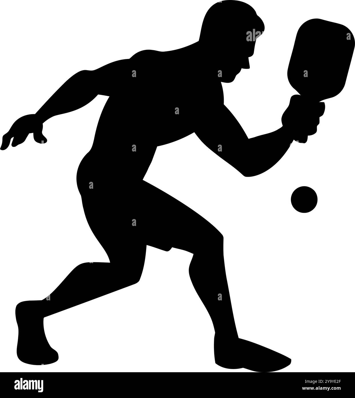 Pickleball Player Hand Drawn Vector illustration, Isolated On ...