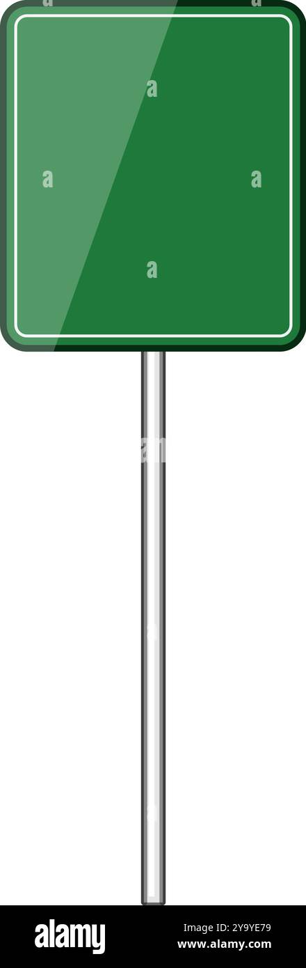highway street sign green cartoon vector illustration Stock Vector ...