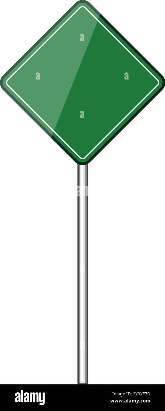 navigation street sign green cartoon vector illustration Stock Vector ...