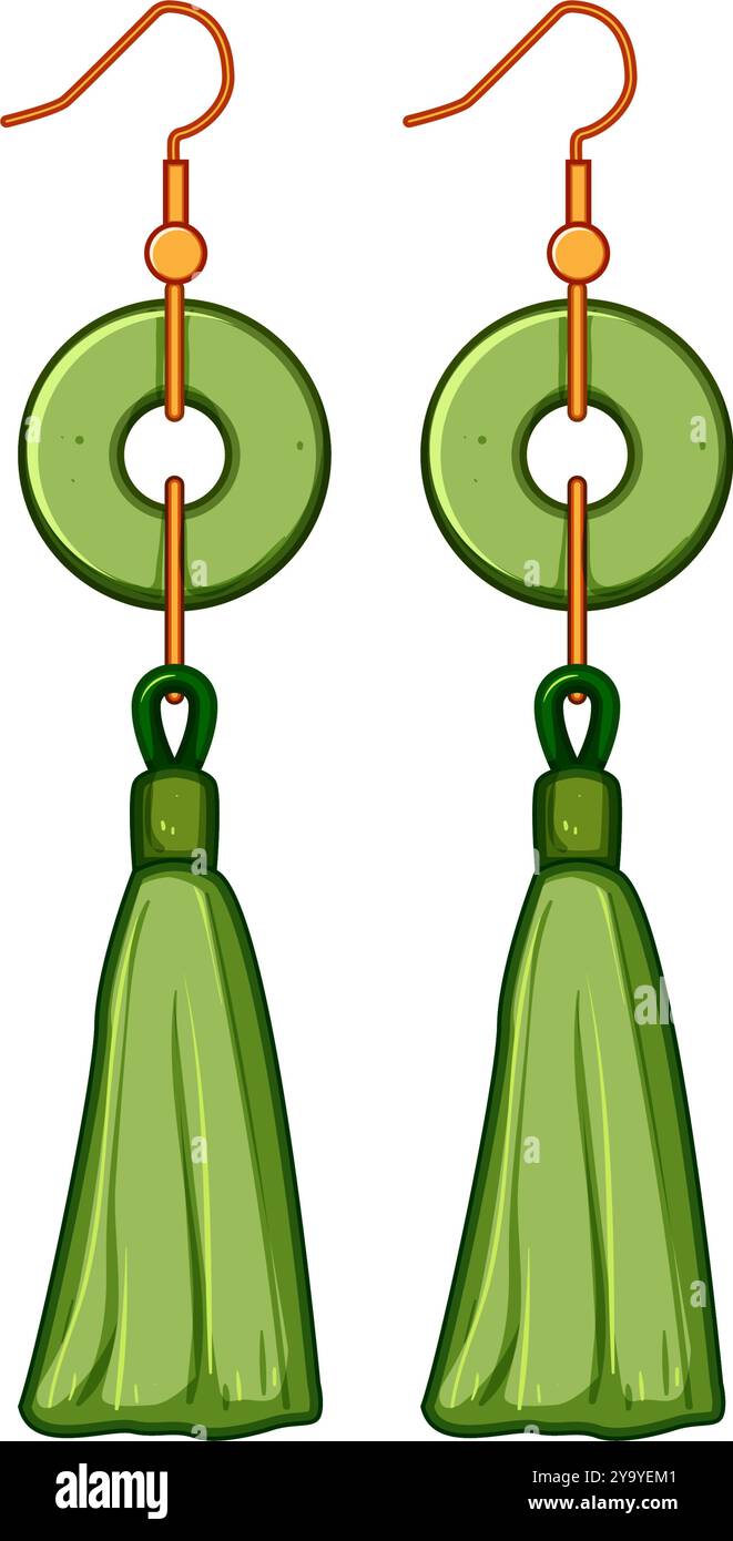 accessories tassel earrings cartoon vector illustration Stock Vector ...