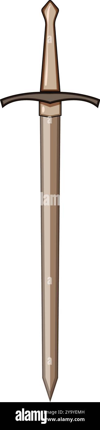 medieval sword knight cartoon vector illustration Stock Vector Image ...