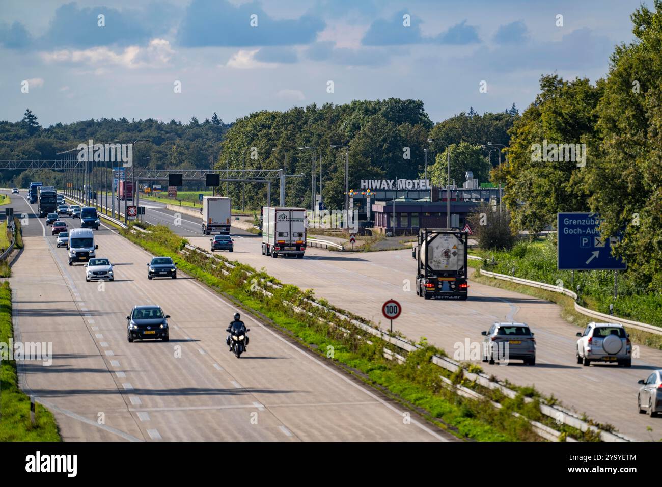 Goch border crossing, A57 highway, from Germany to the Netherlands ...