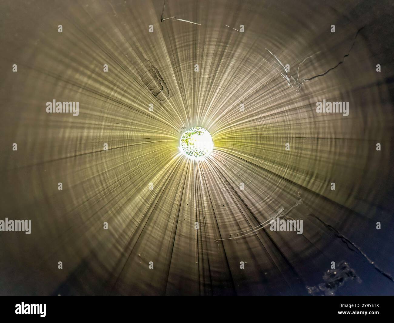 Photograph of the inside of a large section of black high density ...