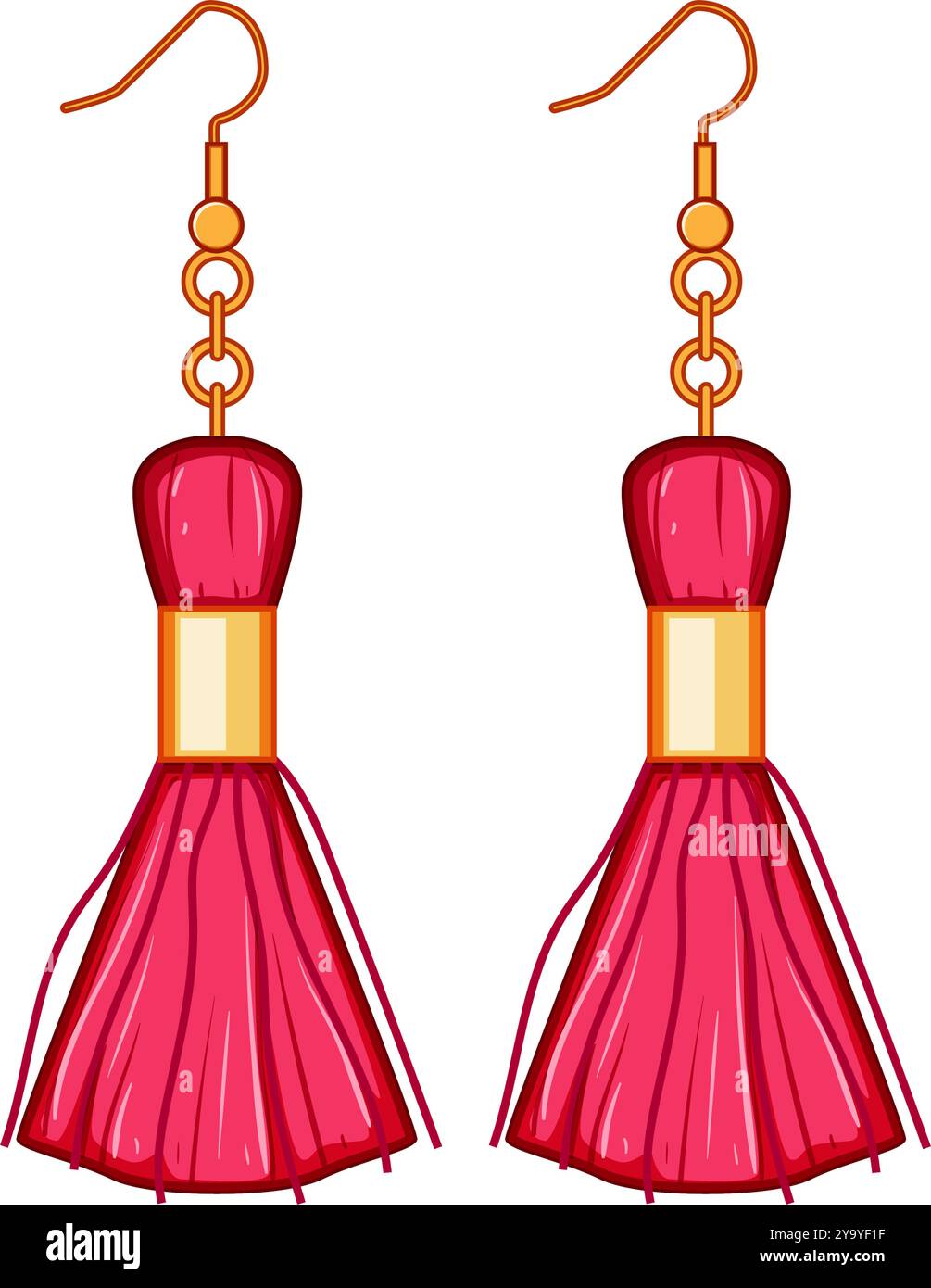 chic tassel earrings cartoon vector illustration Stock Vector Image ...