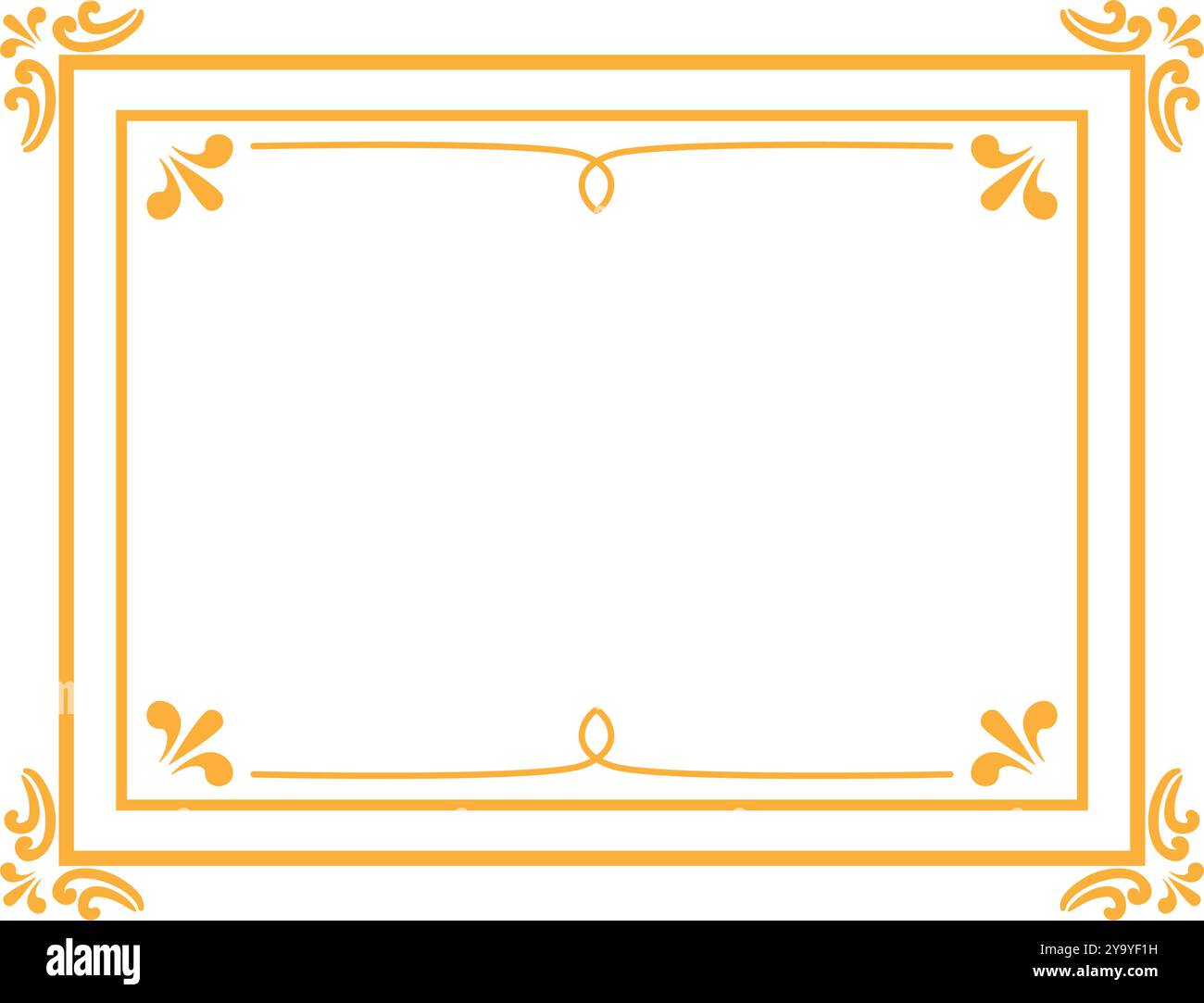 decorative victorian border frame cartoon vector illustration Stock ...