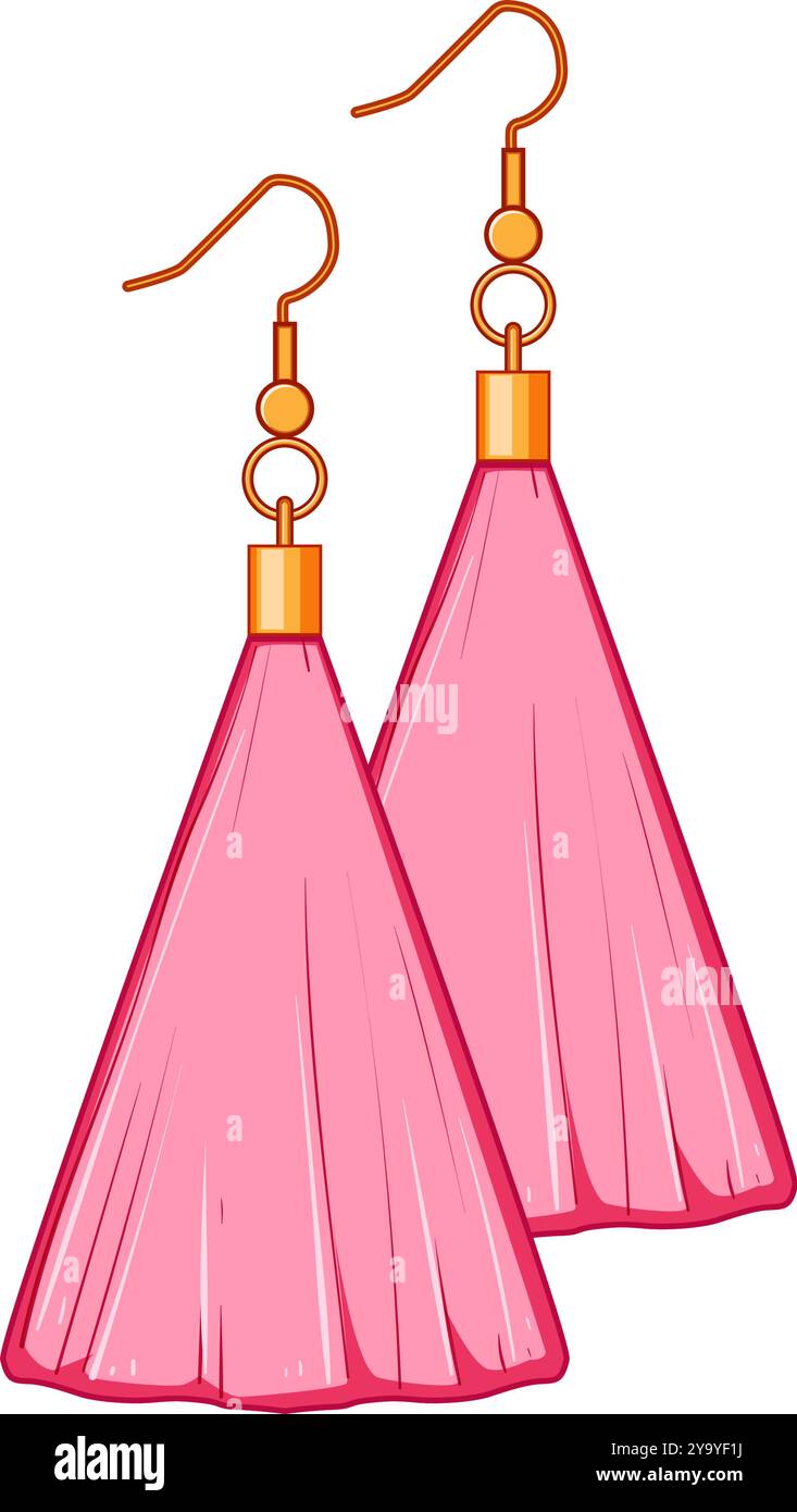 elegant tassel earrings cartoon vector illustration Stock Vector Image ...