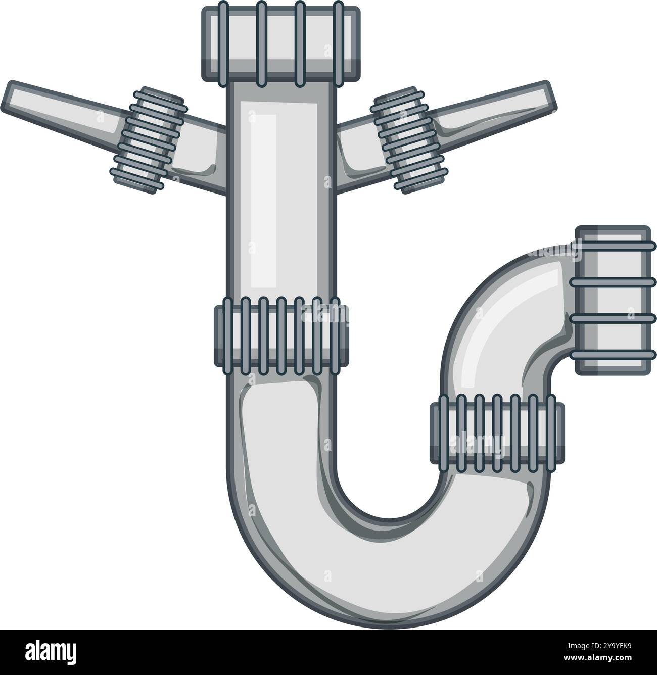maintenance waste drain trap cartoon vector illustration Stock Vector ...
