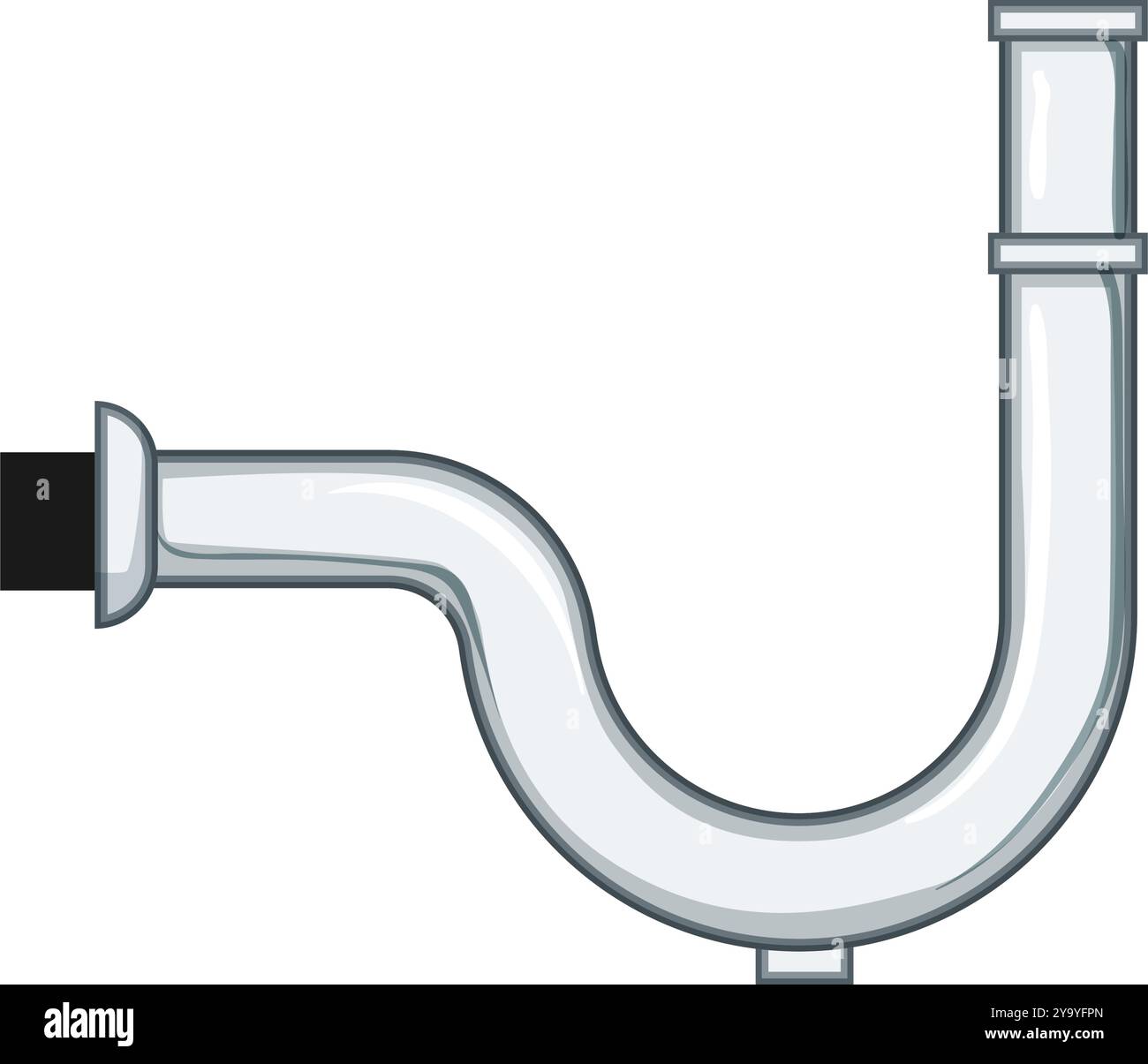 pipe waste drain trap cartoon vector illustration Stock Vector Image ...