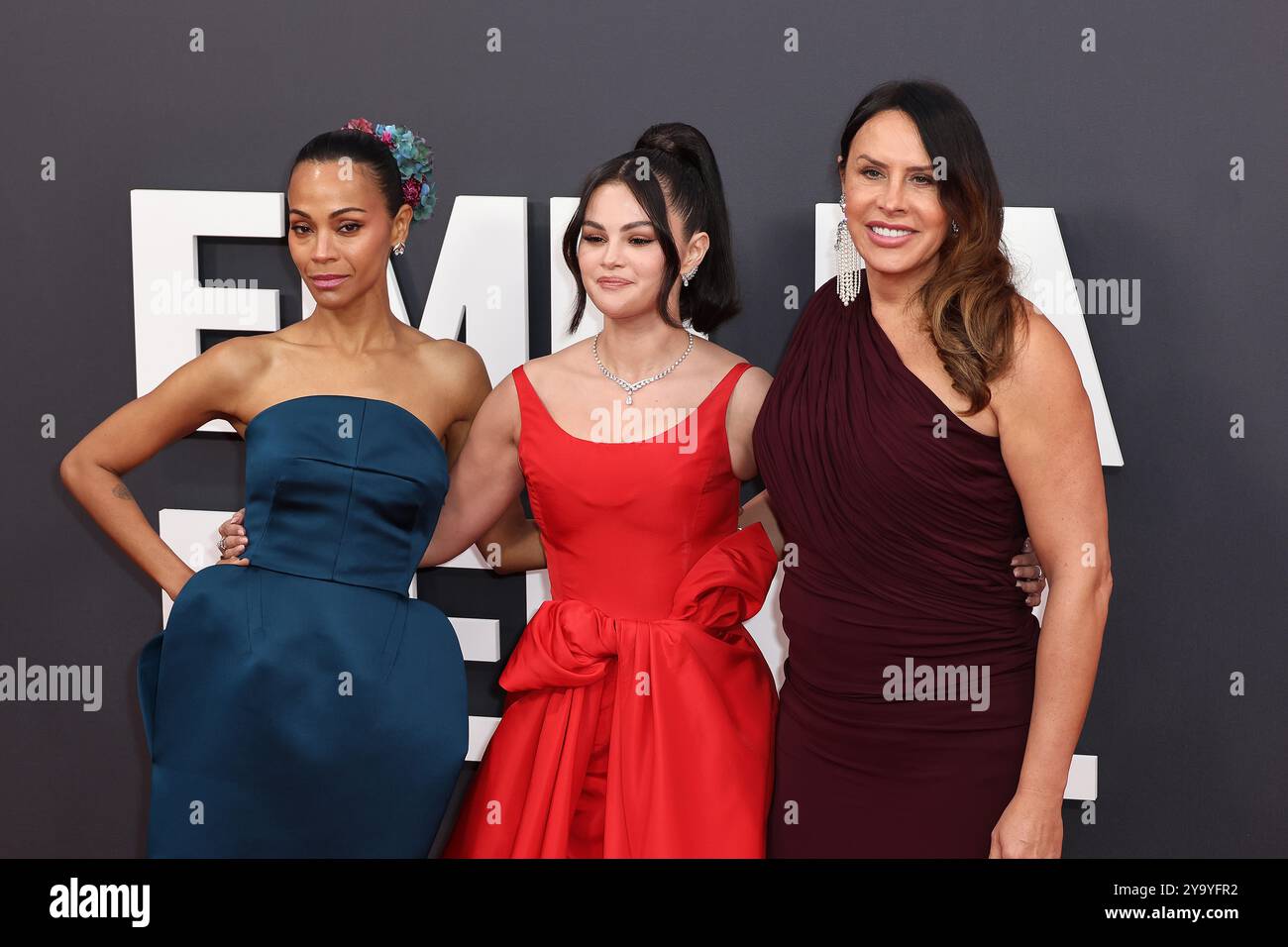 Zoe Saldana, Selena Gomez and Karla Sofia Gascon, Emilia Perez, BFI London Film Festival ...