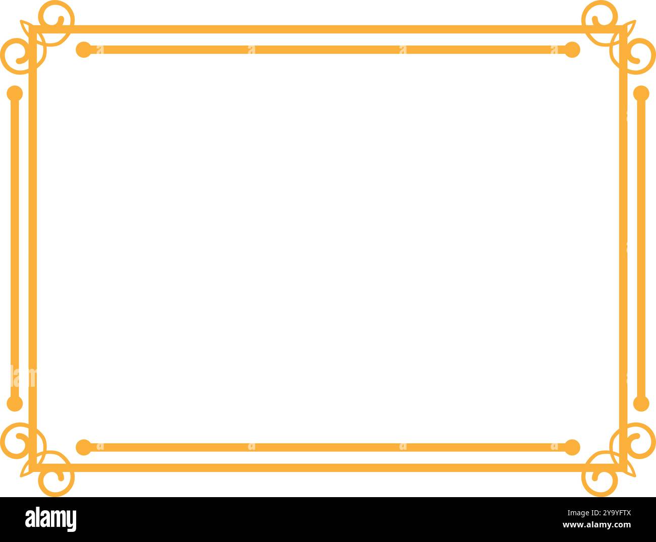 intricate victorian border frame cartoon vector illustration Stock ...