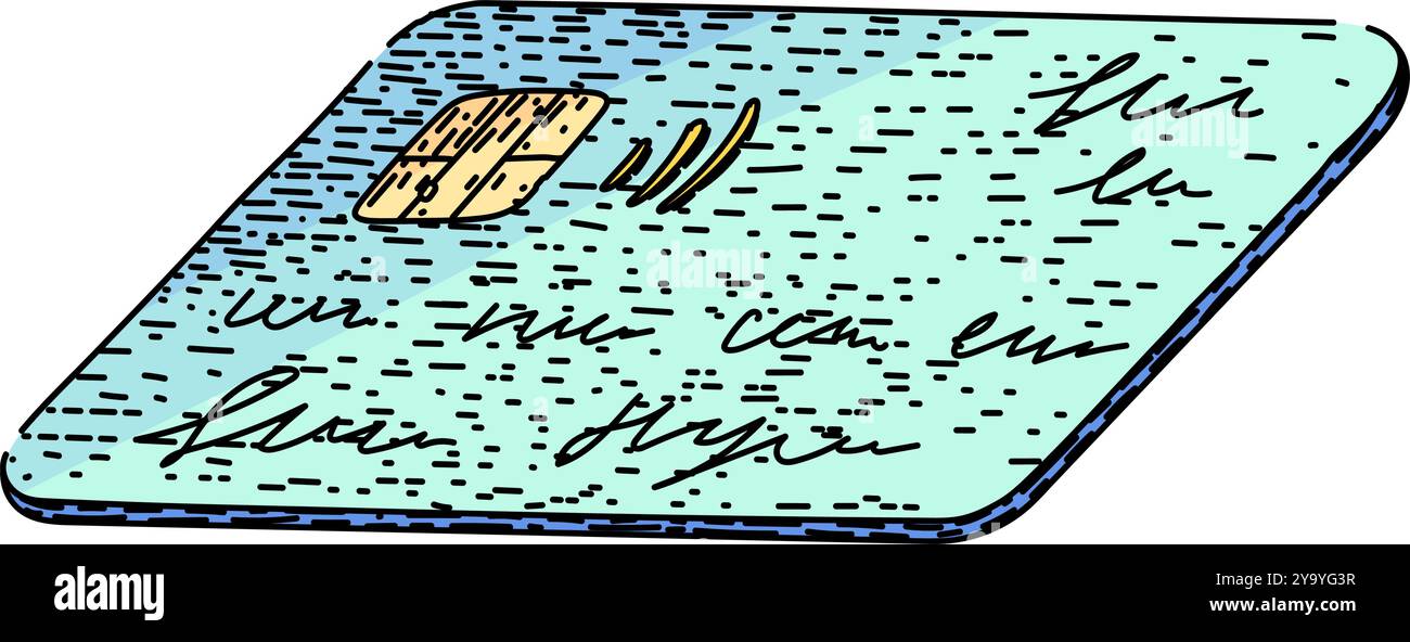 payment credit card sketch hand drawn vector Stock Vector Image & Art ...