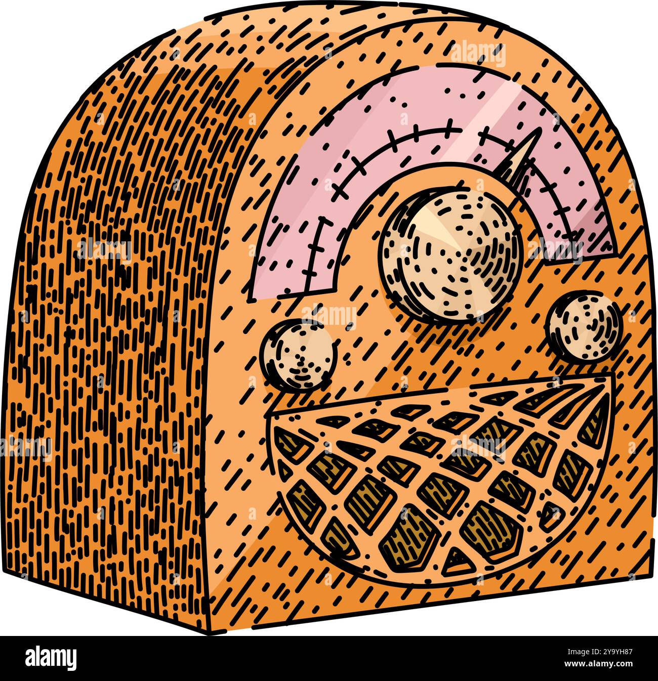 tuner retro radio sketch hand drawn vector Stock Vector Image & Art - Alamy