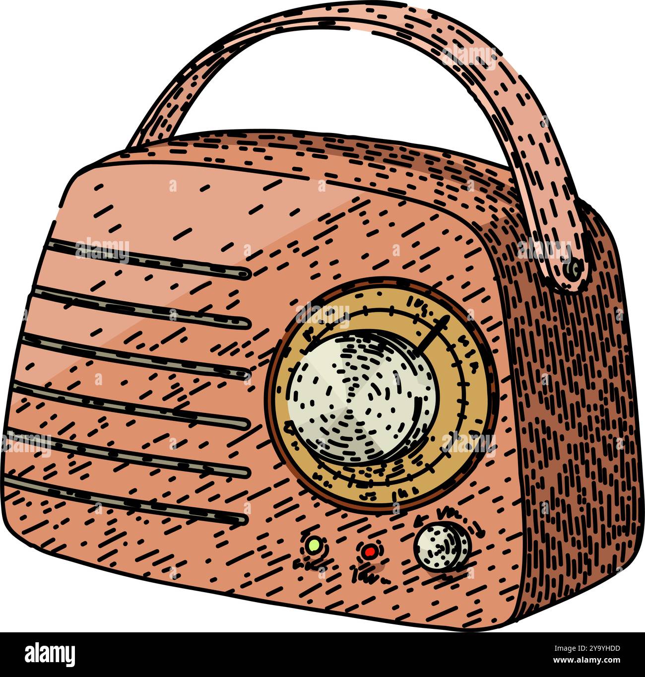 broadcast retro radio sketch hand drawn vector Stock Vector Image & Art ...