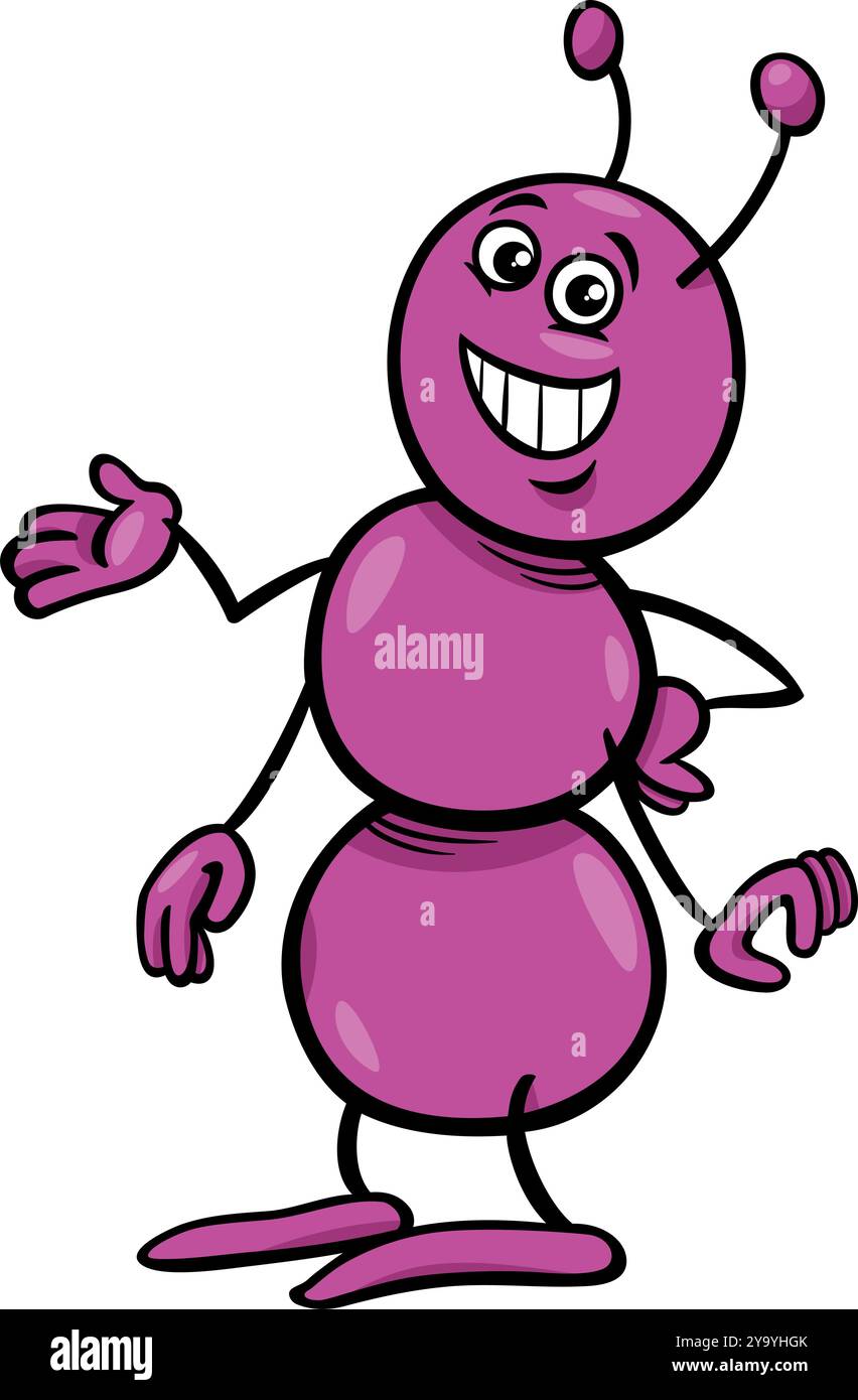 Cartoon illustration of funny ant insect animal comic character Stock ...