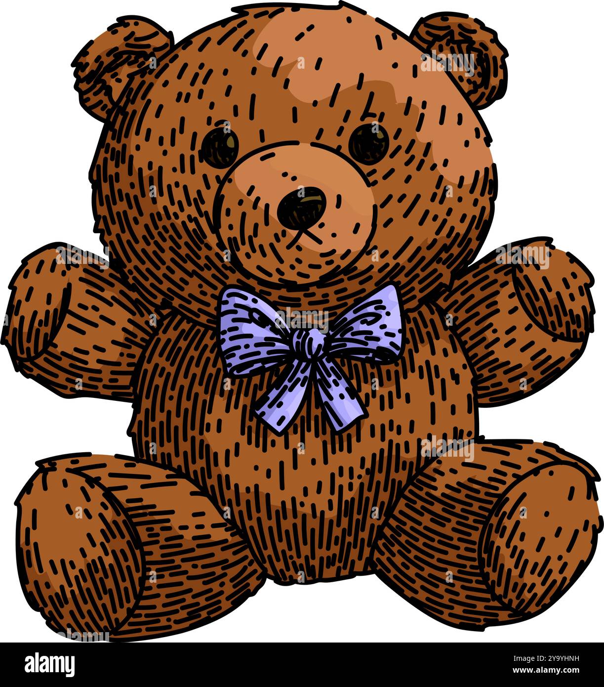 stuffed teddy bear sketch hand drawn vector Stock Vector Image & Art ...