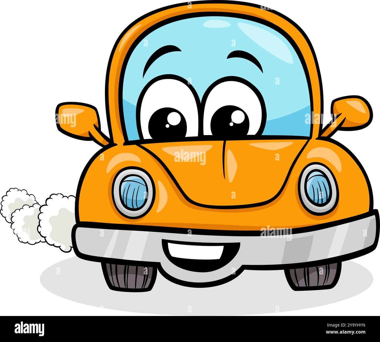 Cartoon illustration of funny retro car vehicle character Stock Vector ...