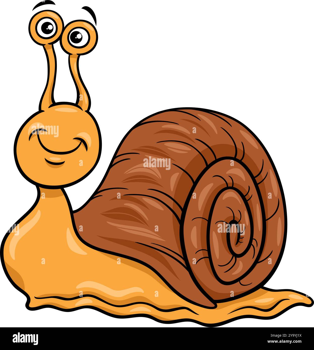 Cartoon illustration of funny snail animal character Stock Vector Image ...