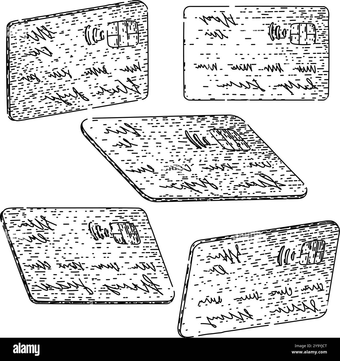 credit card set sketch hand drawn vector Stock Vector Image & Art - Alamy