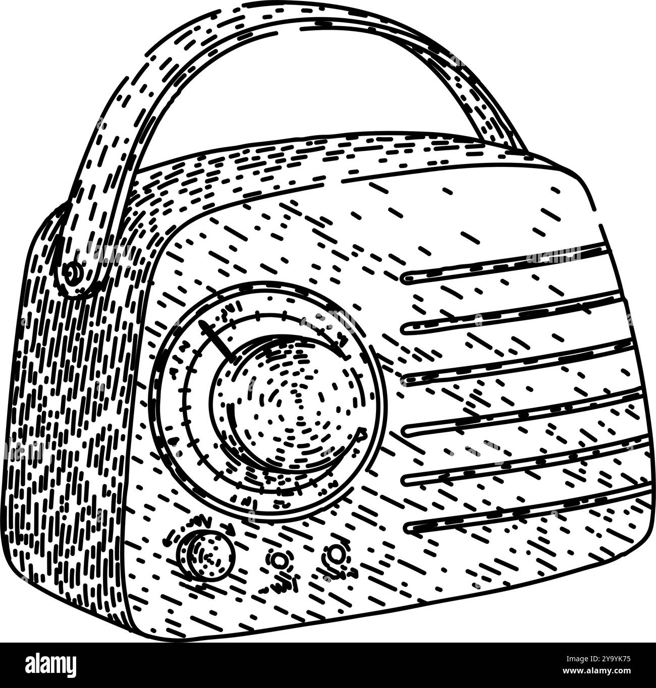 broadcast retro radio sketch hand drawn vector Stock Vector Image & Art ...