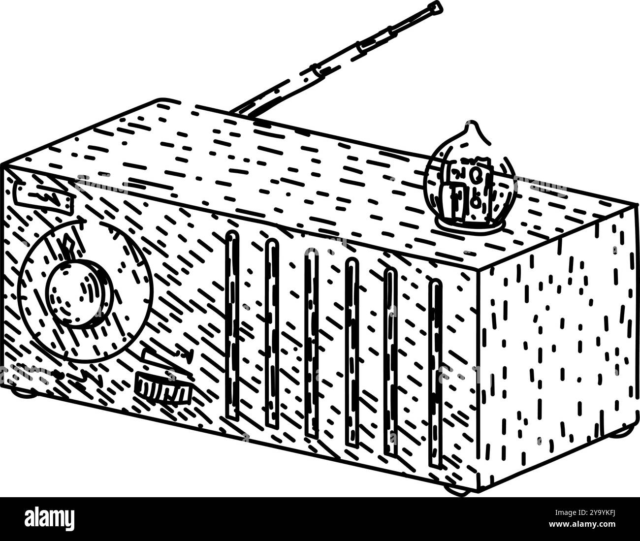classic retro radio sketch hand drawn vector Stock Vector Image & Art ...