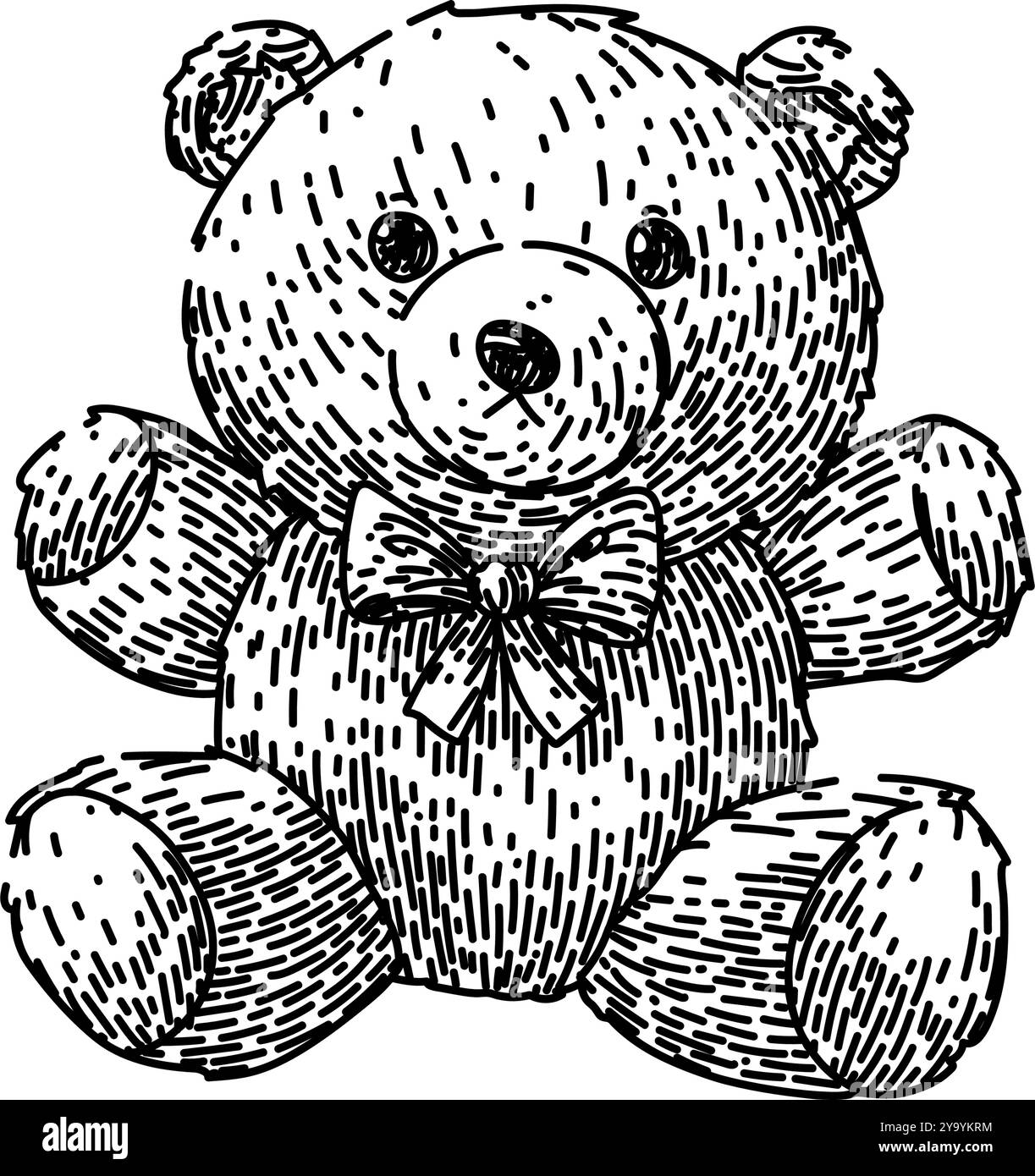 stuffed teddy bear sketch hand drawn vector Stock Vector Image & Art ...