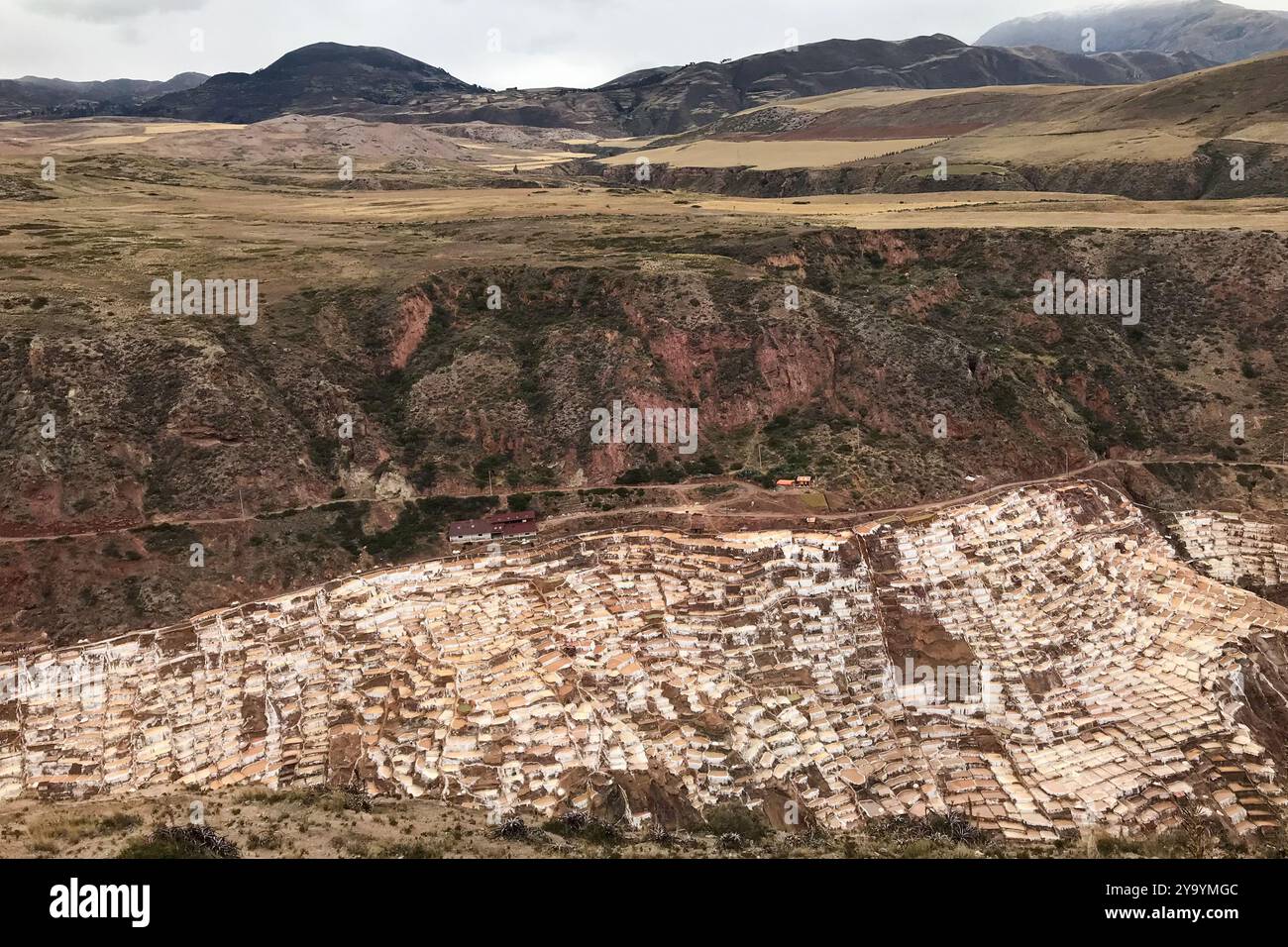 Sacred Valley, Cusco, Peru. Terraced salt pans also known as " Salinas ...