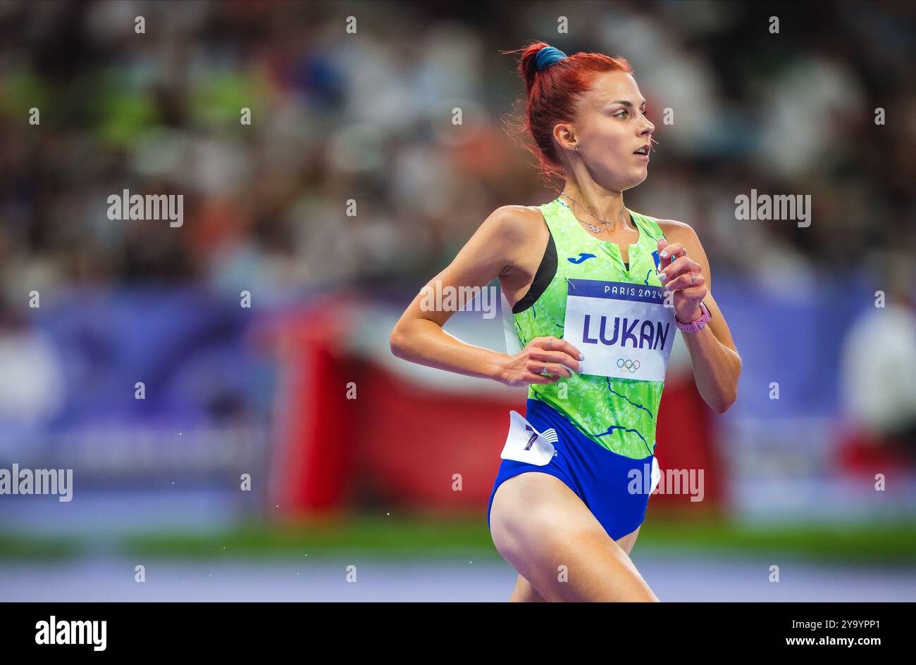 Klara Lukan participating in the 10.000 meters at the Paris 2024 ...