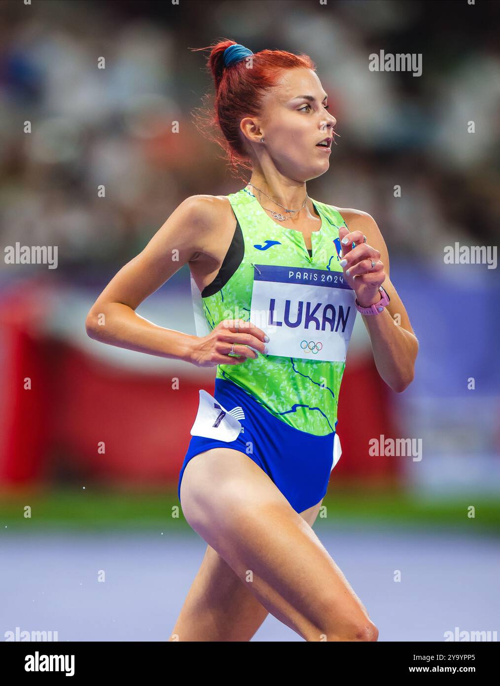 Klara Lukan participating in the 10.000 meters at the Paris 2024 ...