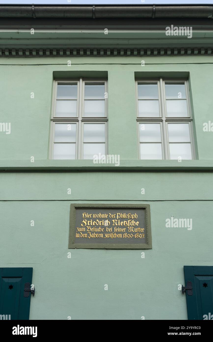 Nietzsche Haus museum in Naumburg, plaque on the facade of the former ...