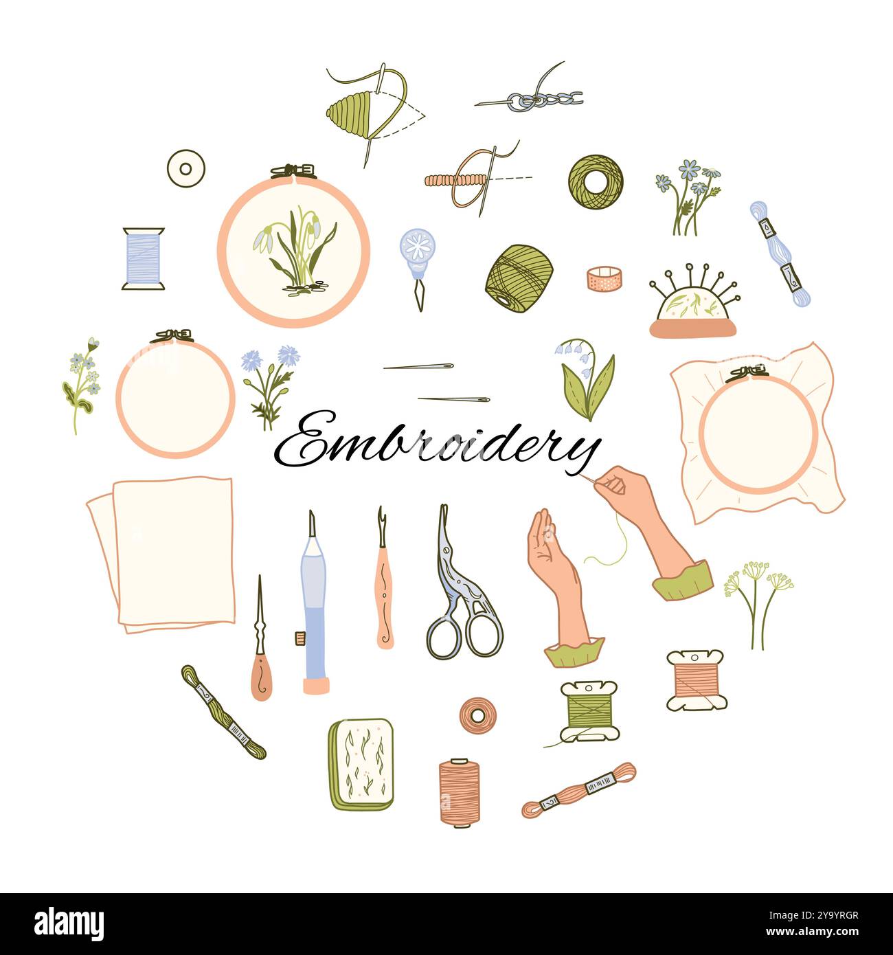 Woman sewing thread box Stock Vector Images - Alamy