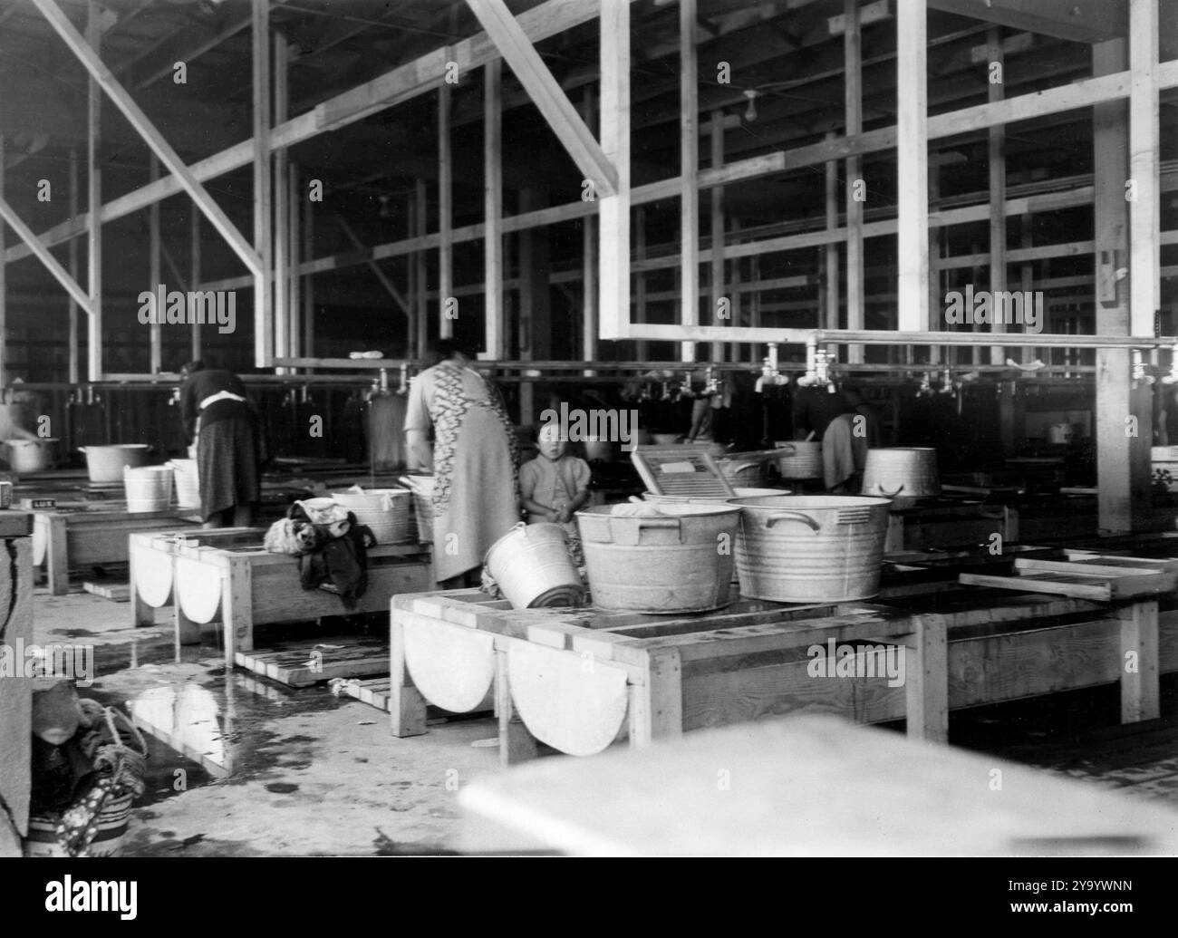 Japanese Canadian women doing laundry in Building D (Restaurant ...