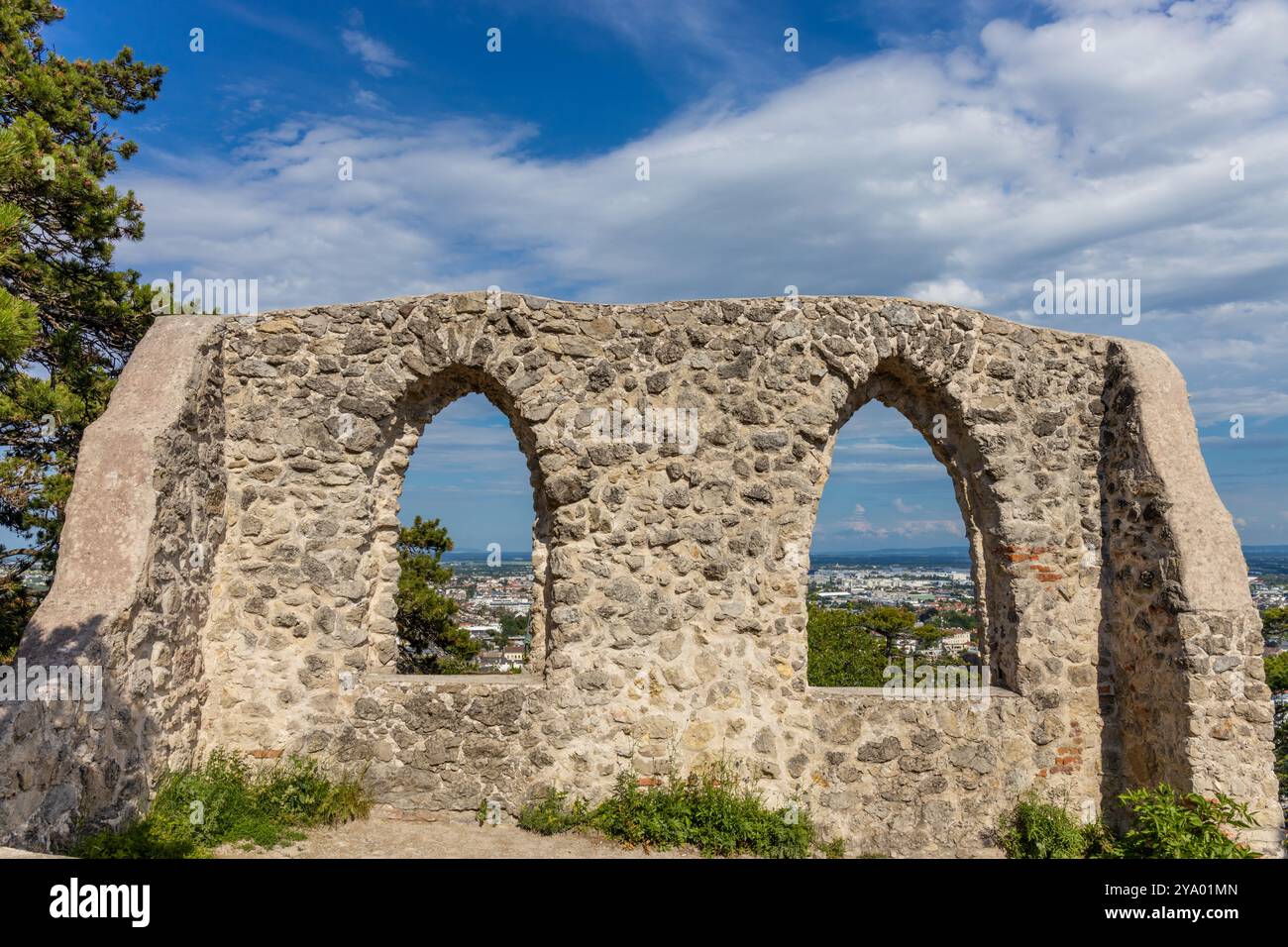 Medieval castle Burg Liechtenstein in Vienna, Austria. Ancient fortress ...