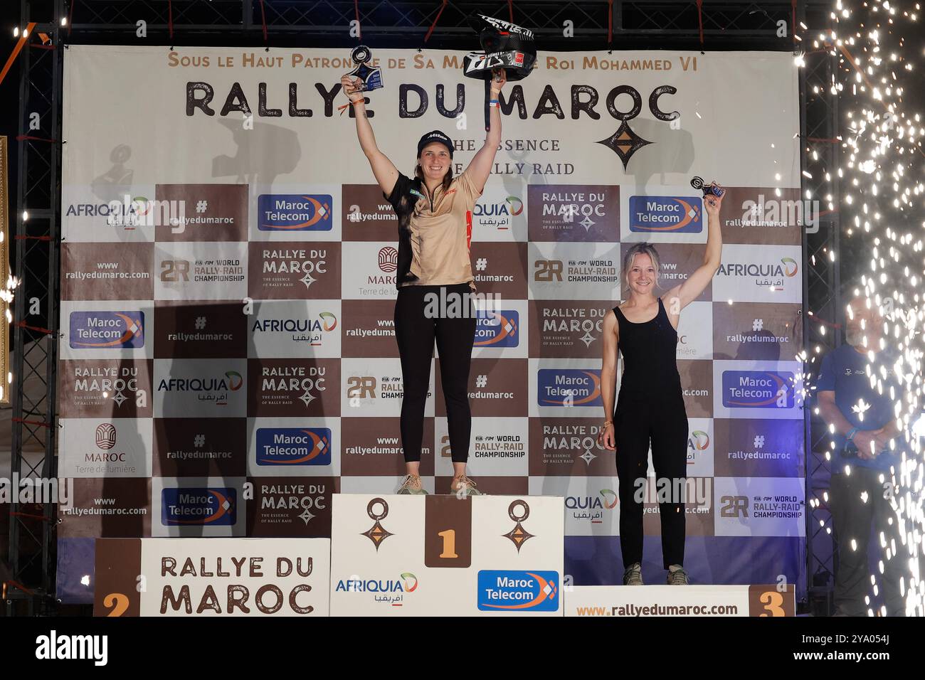 Mengoub Bouarfa, Maroc. 11th Oct, 2024. podium, portrait, ROWE Stephanie (gbr), LG Rally, KTM ...