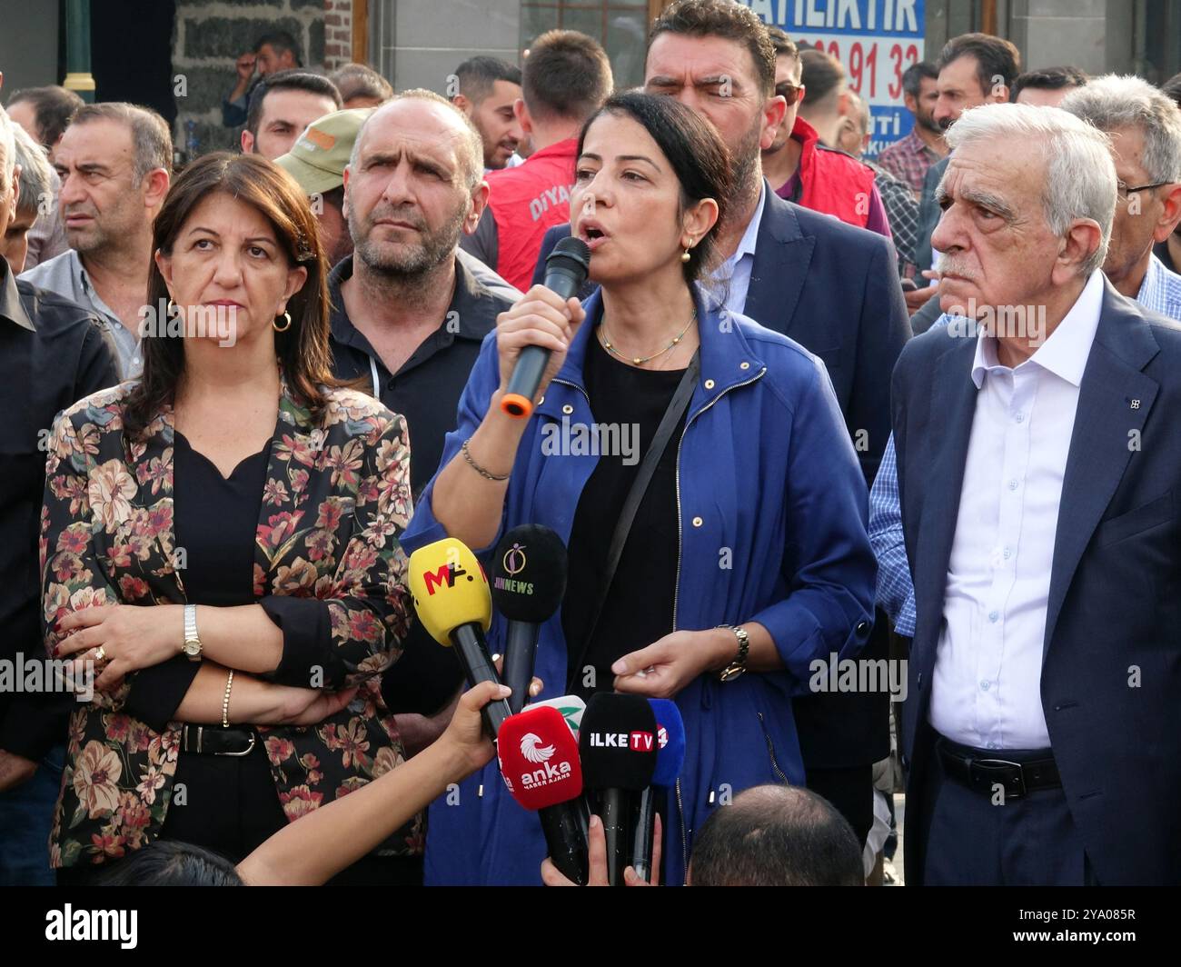 Former MP and prominent Kurdish woman politician Ayla Akat Ata (M) is ...