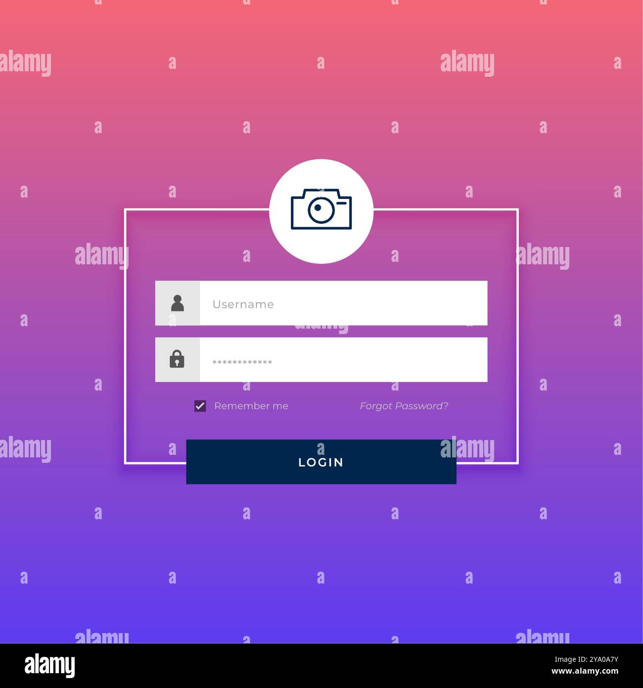 modern login checkbox form template for business success vector Stock ...