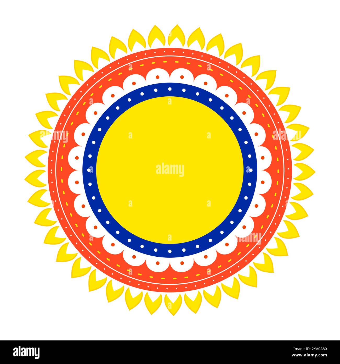 decorative indian mandala rangoli with text space vector Stock Vector ...