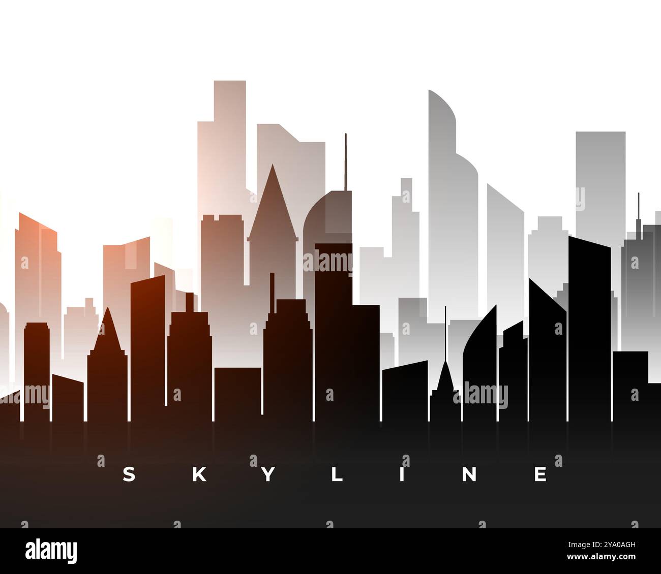 urban skyline cityscape building with sunlight effect vector Stock ...