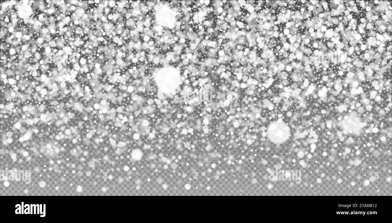 Snowfall texture with transparent background. Vector illustration white ...