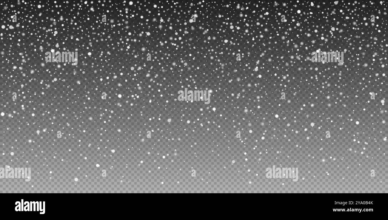 Transparent snow overlay effect on dark winter background. Vector ...