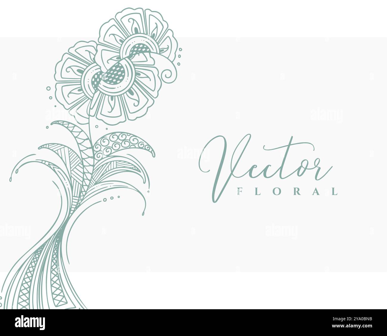 traditional curly floral background for wedding decor vector Stock ...