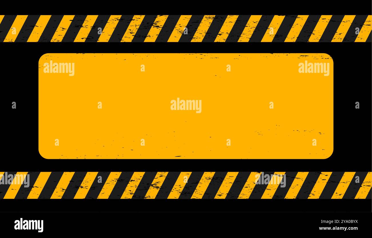 industrial warning alert yellow banner with empty space vector Stock ...