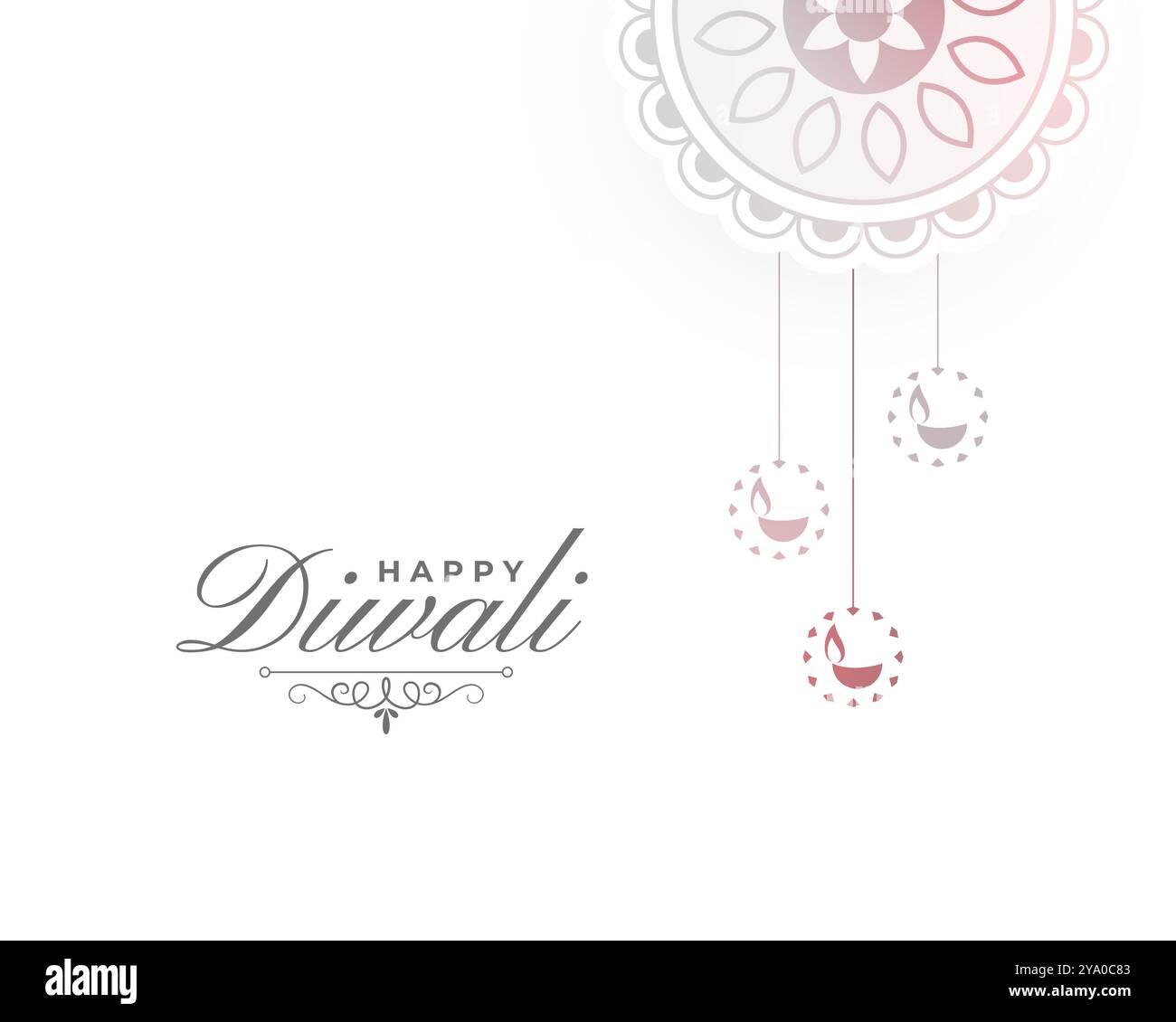 elegant shubh diwali 2024 festive white background vector Stock Vector ...