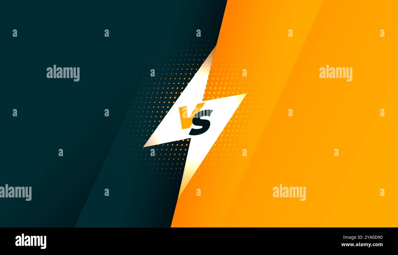 stylish dual combat versus vs banner with halftone effect vector Stock ...