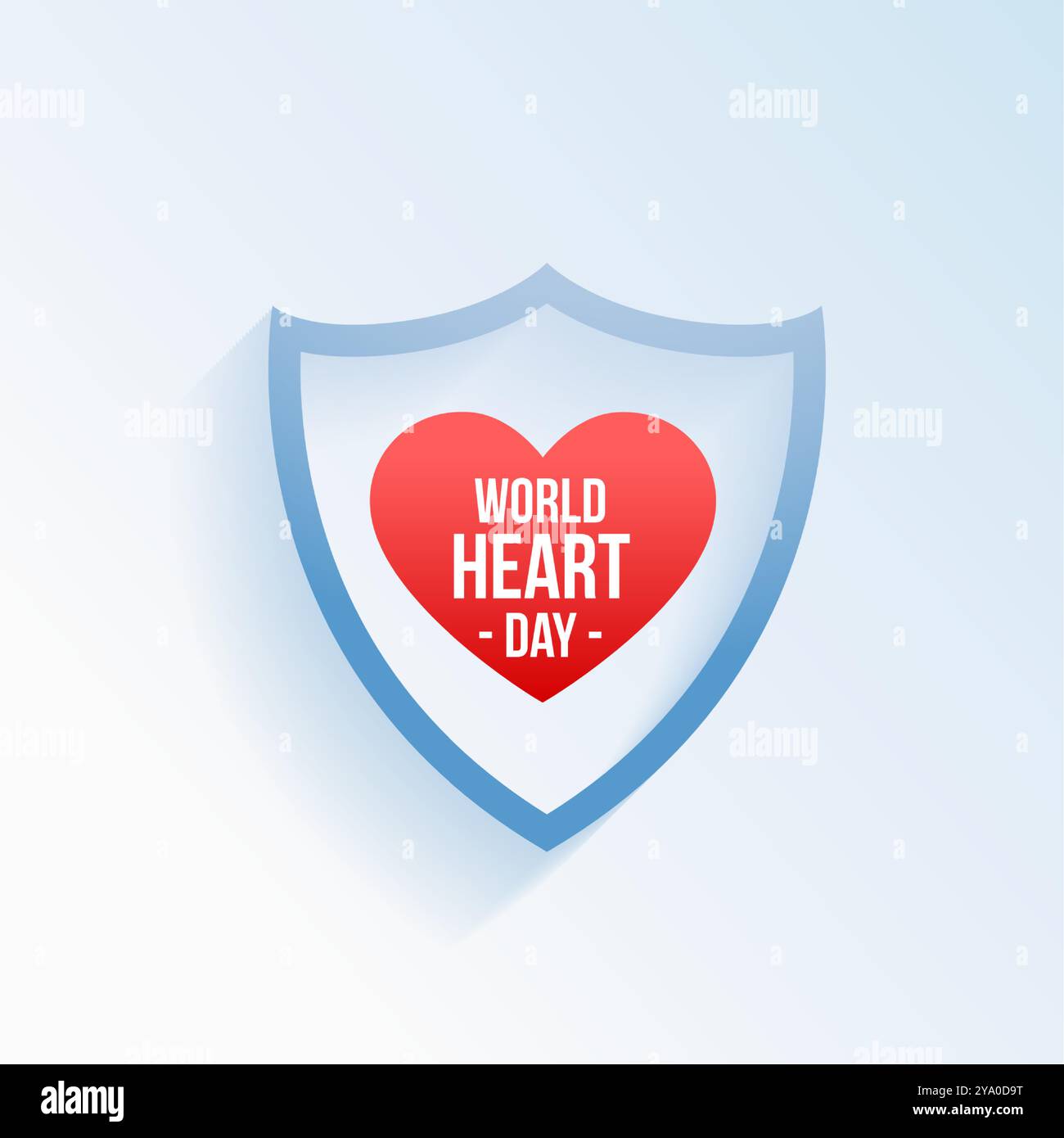 simple world heart day shield background for health protection vector ...