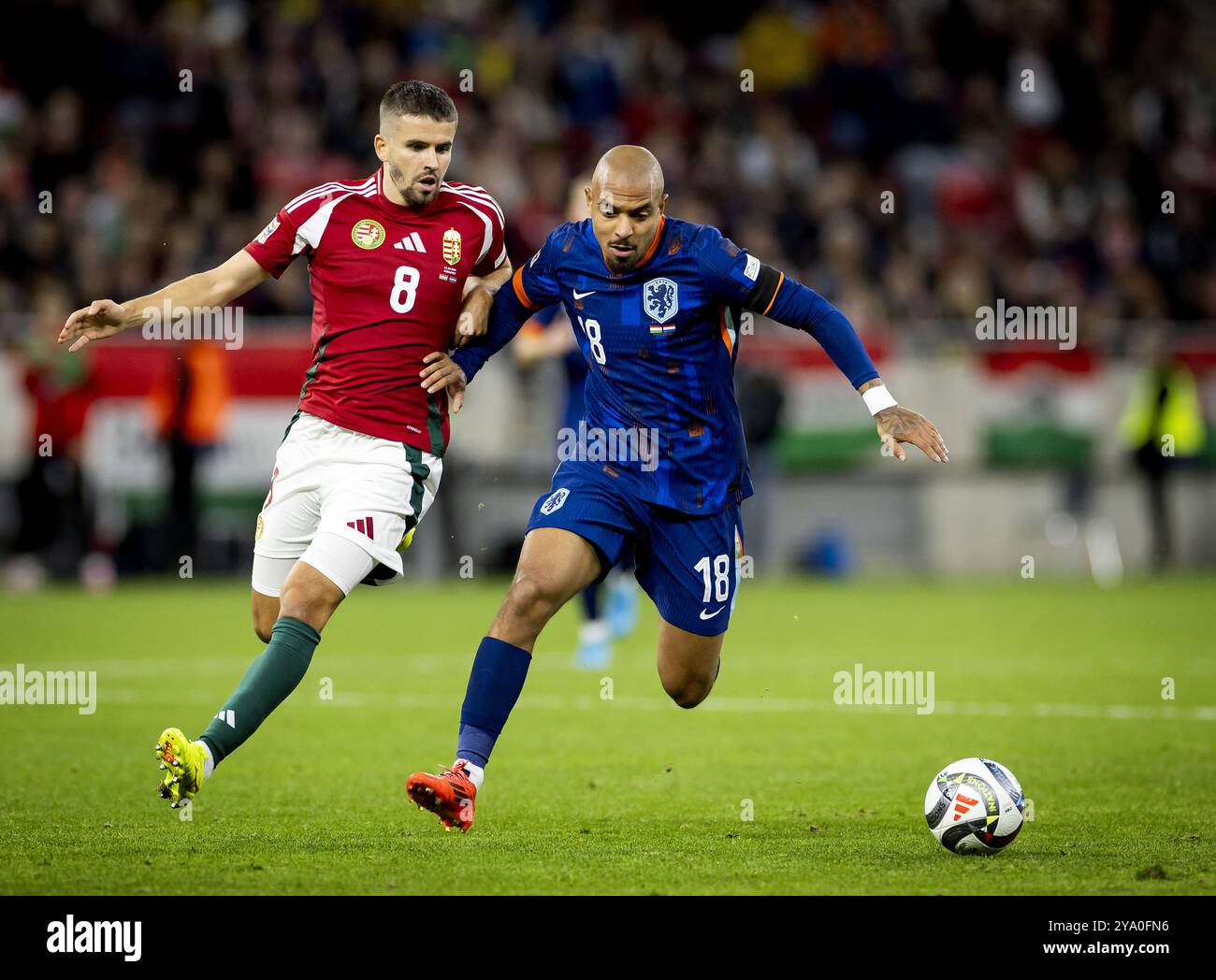 BOEDAPEST - (l-r) Adam Nagy of Hungary and Donyell Malen during the ...