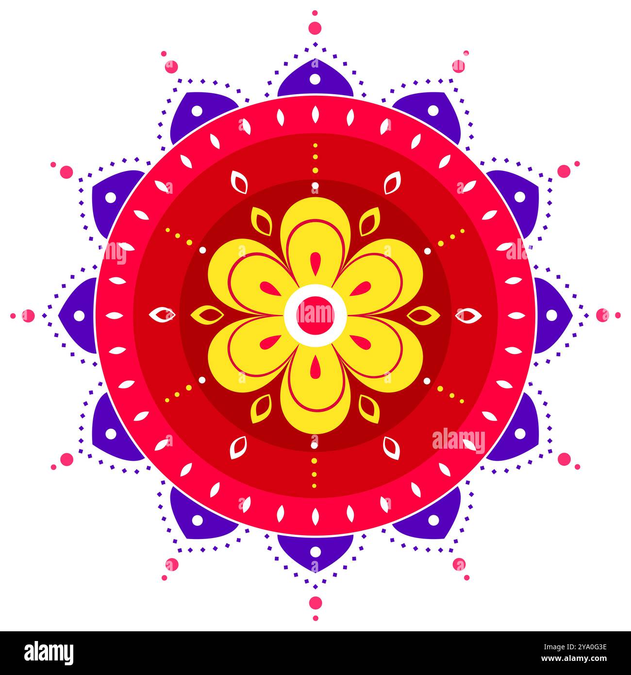 decorative circular mandala rangoli pattern background vector Stock ...