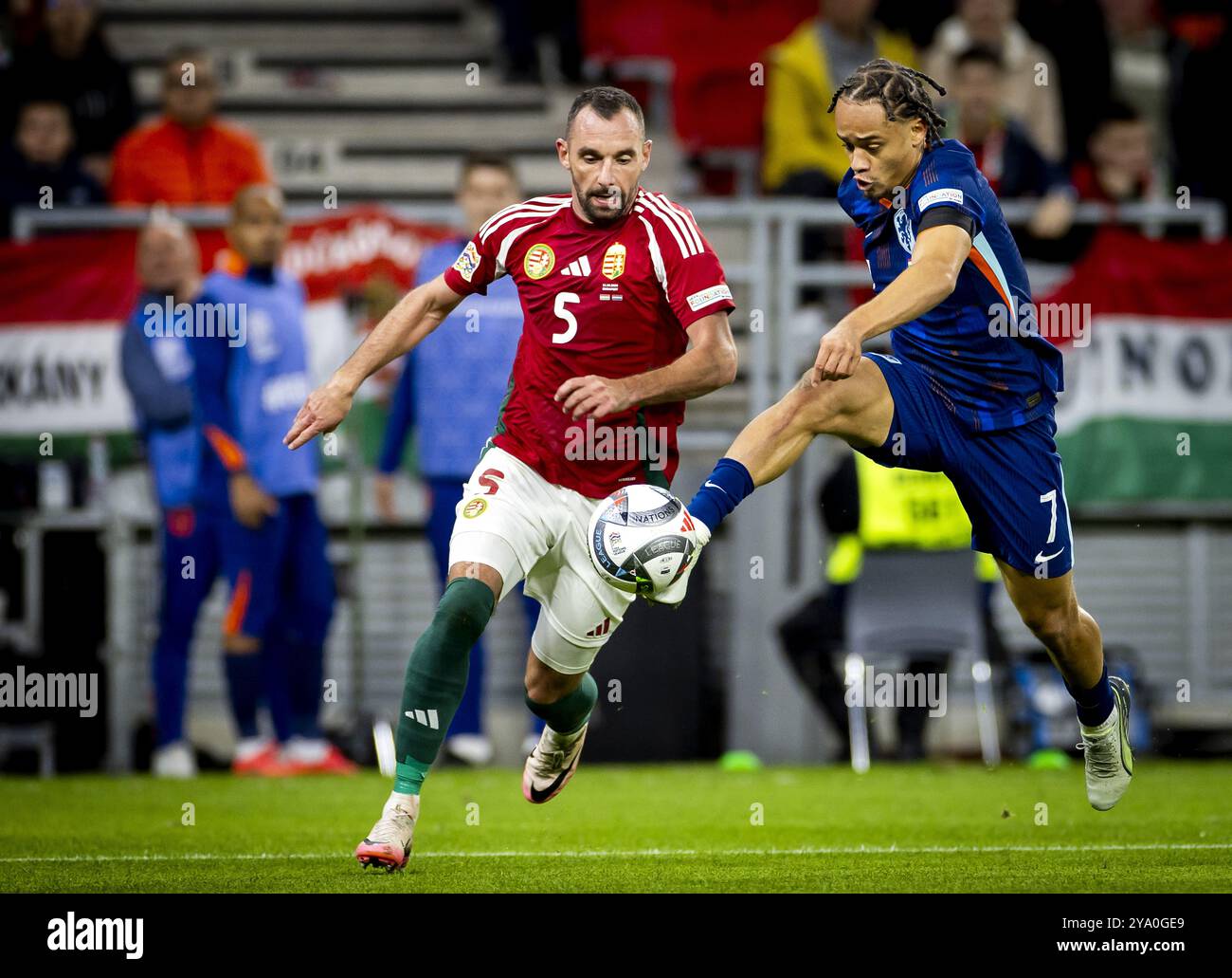 BOEDAPEST - (l-r) Attila Fiola of Hungary, Xavi Simons of Holland ...