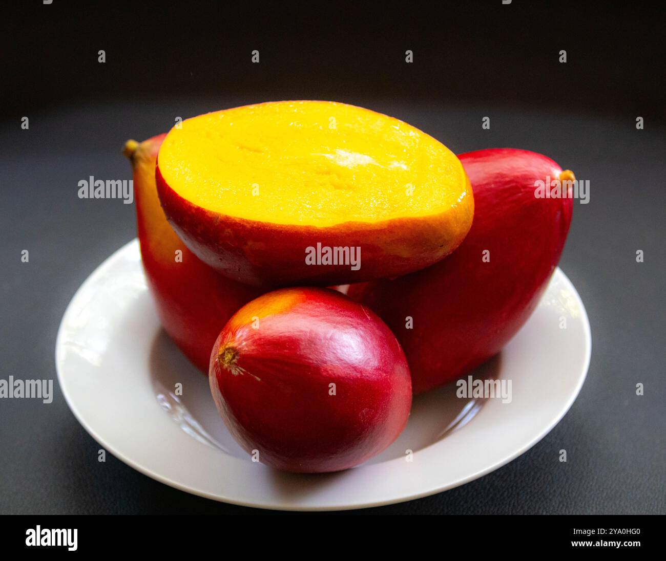 Brazilian mangoes of the Palmer species, ripe and isolated Stock Photo ...