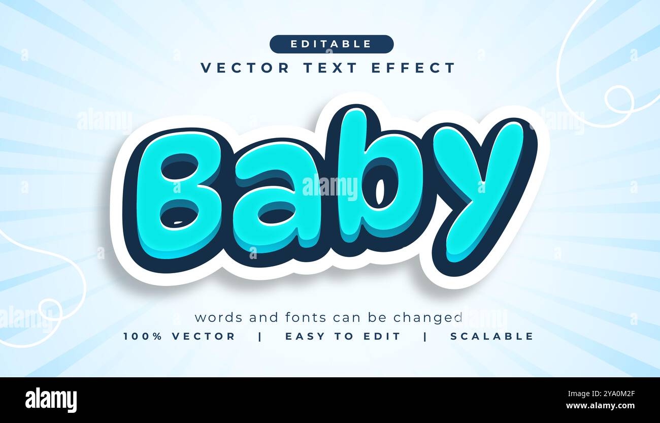 editable baby text effect in kids style vector Stock Vector Image & Art ...