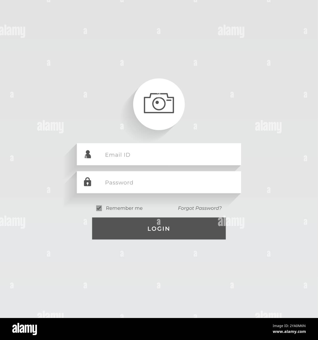 user friendly login page form template member profile access vector ...